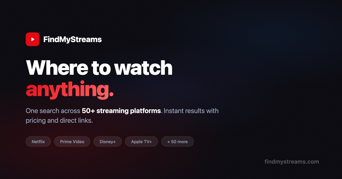About FindMyStreams — Free Streaming Search Engine for Movies & TV
